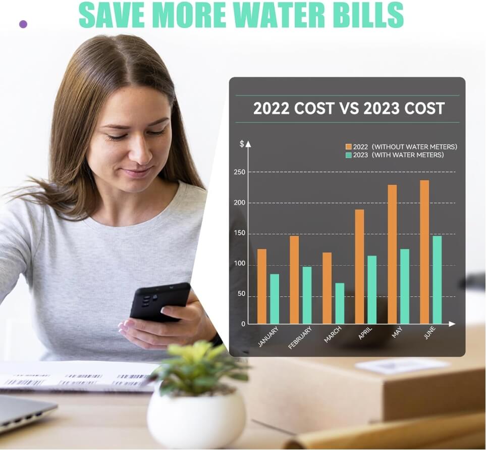 RainPoint WiFi Water Flow Meter with Wireless Gateway