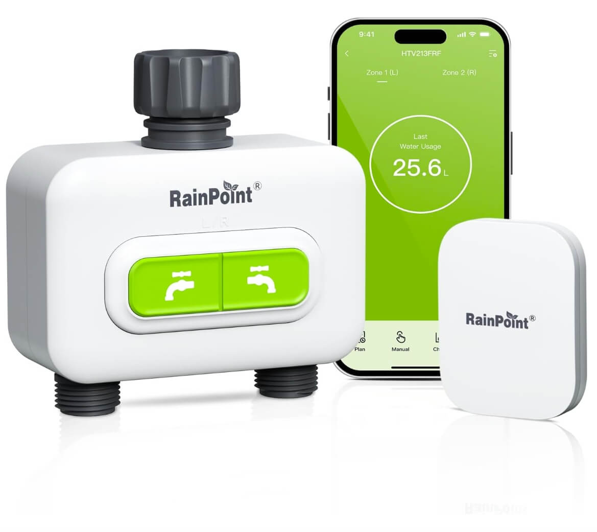 RainPoint 2-zone Wireless Smart Water Timer with Hub