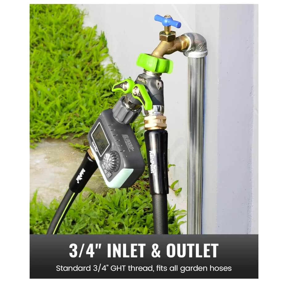 2-Way Heavy Duty Hose Splitter - 200PSI Metal, Leak-Proof, 3/4" GHT ...