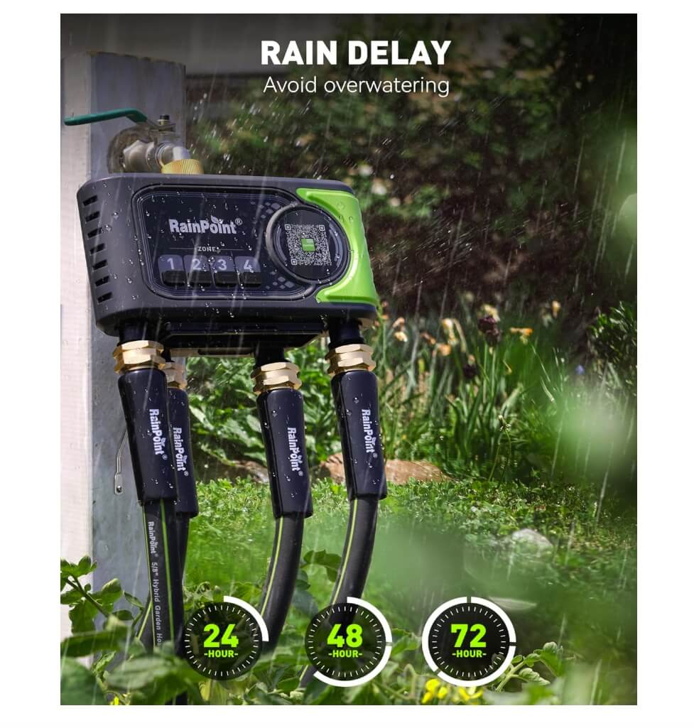 RAINPOINT Smart WiFi Sprinkler Timer 4 Zone – App & Voice Control ...
