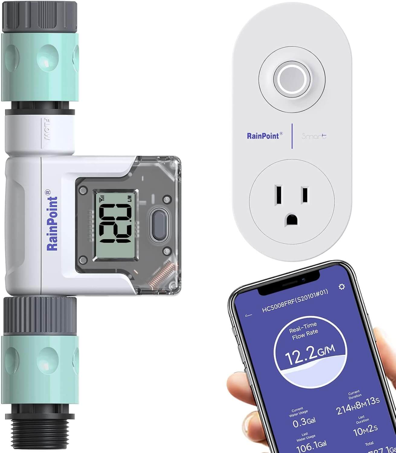 RainPoint WiFi Water Flow Meter with Wireless Gateway
