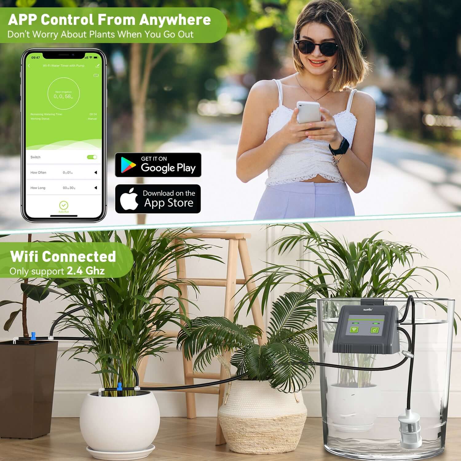 WiFi Automatic Watering System For Indoor Potted Plants – RainPoint