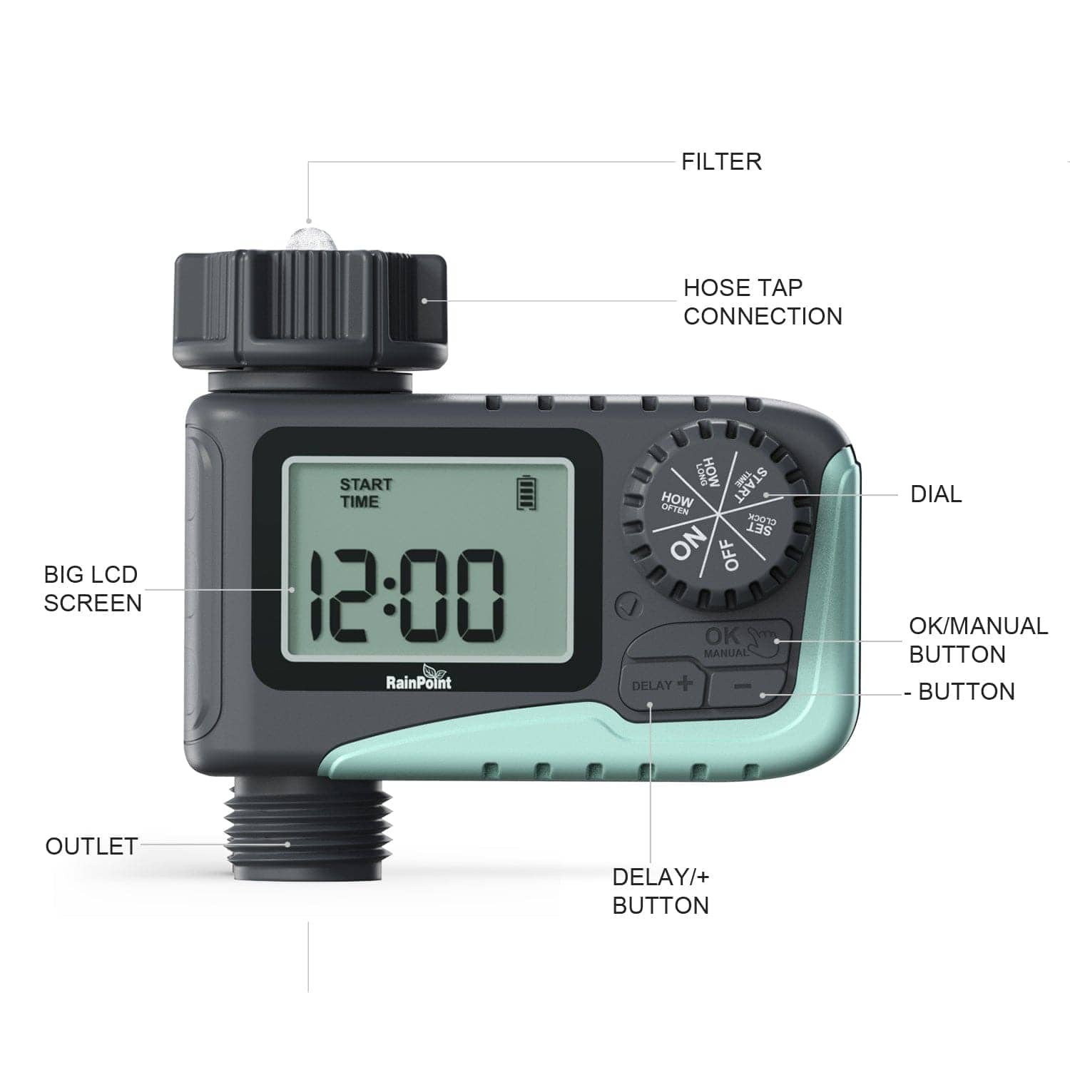 RainPoint ITV105 Mini Digital Sprinkler Timer – RainPoint Irrigation